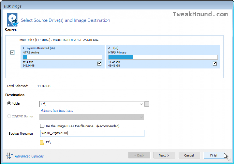 Using Macrium Reflect Boot Media Tweakhound